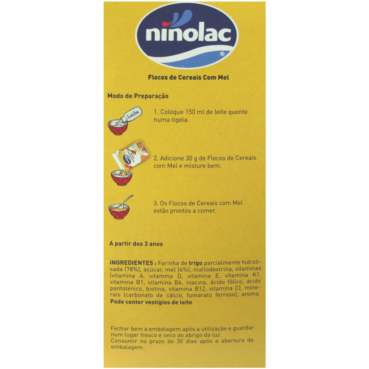 Flocos de Cereais com Mel Ninolac 750g